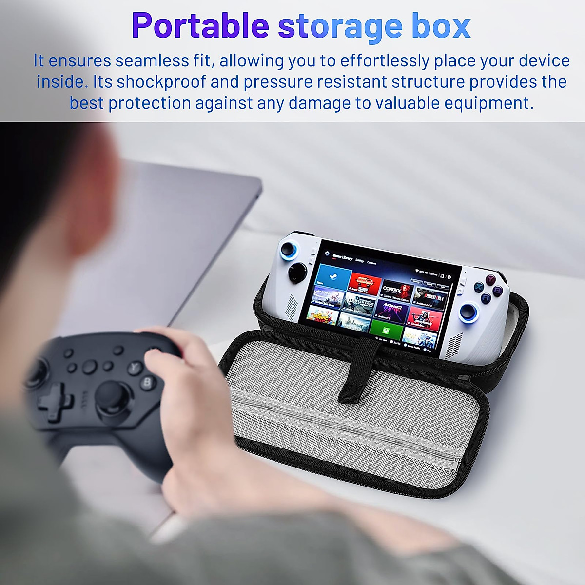 ROCHIE for ASUS ROG Ally Handheld Storage Case - EVA Drop-Proof and Scratch-Resistant Portable Box Carrying for Portable Hard Shell Gaming Carry ASUS Allys Gamings