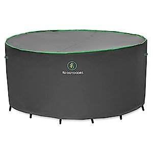 F&J Outdoors Outdoor Patio Furniture Covers, Waterproof UV Resistant Anti-Fading Cover for Small Round Table Chairs Set, Grey, 62 inch Diameter