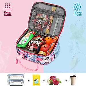 Robhomily Mermaid Kids Lunch Bag for Girls - Insulated and Easy to Clean