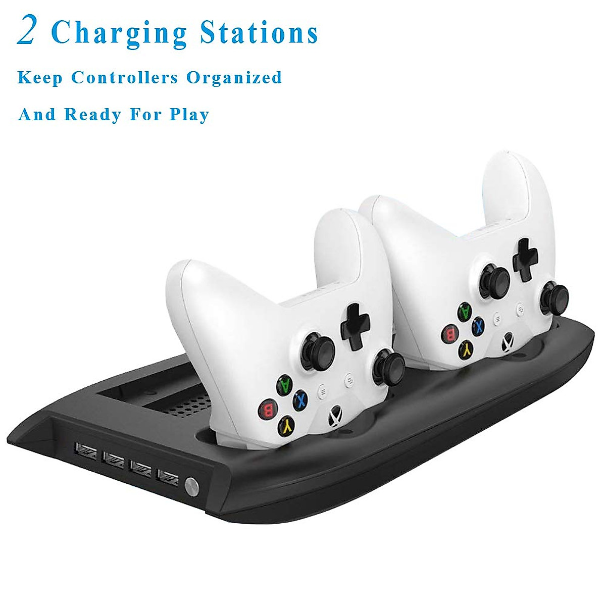 Vertical Stand for Playstation 5 with Cooling Fan Charging Station for PS5 Digital Edition (White)