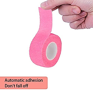 Cohesive Bandage, Waterproof self-Adhesive Bandage 1 inch x 2 Yards Flexible for Finger Sports Injuries