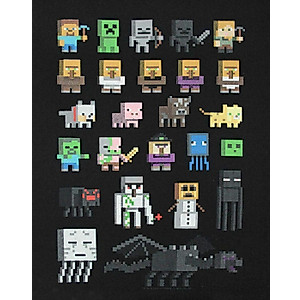 Minecraft Boys Jumper Kids Sprites Creeper Pig Black Sweatshirt Sweater 9-10 Years