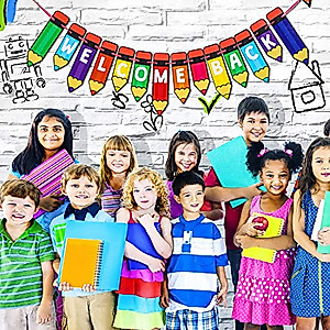 Welcome Back Party Decorations, Multicolour Pencil Banner Welcome Back Banner for Back to School Party Decorations, Teacher Banner Classroom