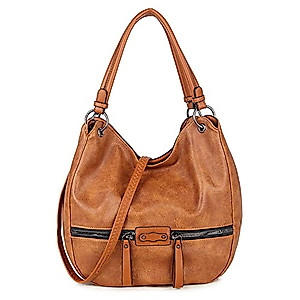 Movefad Women Hobo Shoulder Bag Tote Bag Large PU Leather Handbags Ladies Bucket Purse Crossbody Handbags