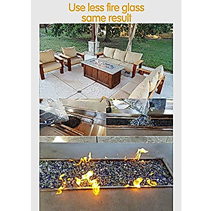 Grisun Fire Glass for Fire Pit, 1/2 Inch Mix 20 Pounds High Luster Reflective Tempered Glass Rocks for Natural or Propane Fireplace, Safe for Outdoors and Indoors Firepit Glass