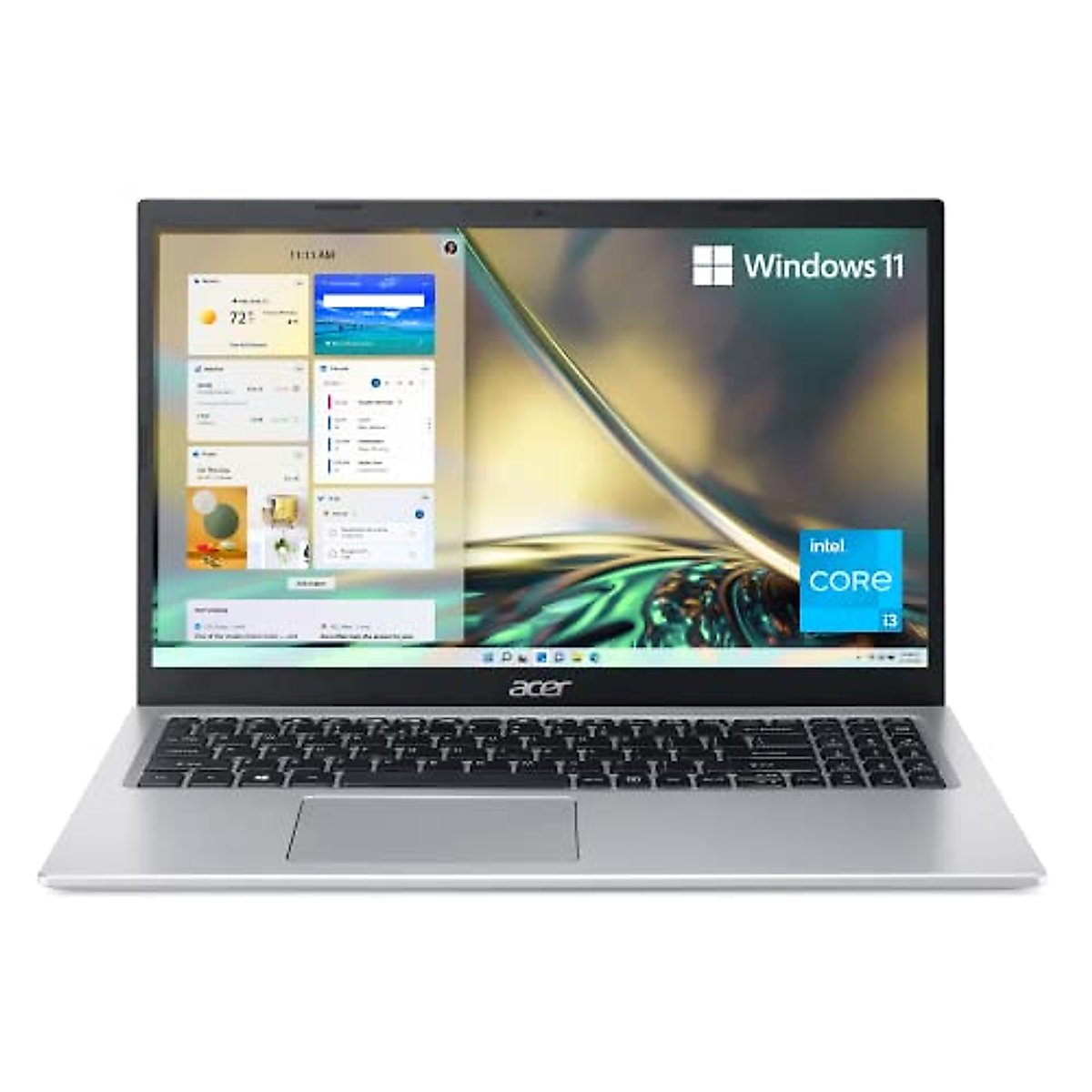 Acer Aspire 5 A515-56-32DK Slim Laptop - 15.6" Full HD IPS Display - 11th Gen Intel i3-1115G4 Dual Core Processor - 4GB DDR4 - 128GB NVMe SSD - WiFi 6 - Amazon Alexa - Windows 11 Home in S mode.