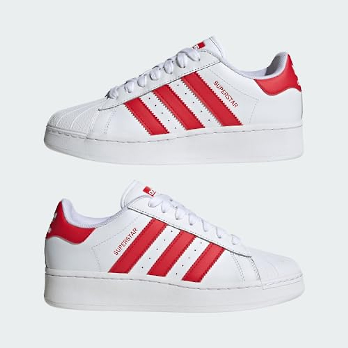 adidas Originals Superstar XLG White/Better Scarlet/Footwear White Men's 10.5, Women's 11.5 Medium