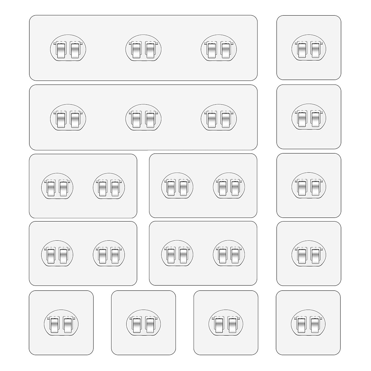 Spiglamm 14 Pack Shower Caddy Adhesive Hooks Replacement, Shower Shelf Adhesive Replacement, Strong Adhesive Shower Hooks for Shower Caddy Shelves Rack Basket Holder, No Drilling