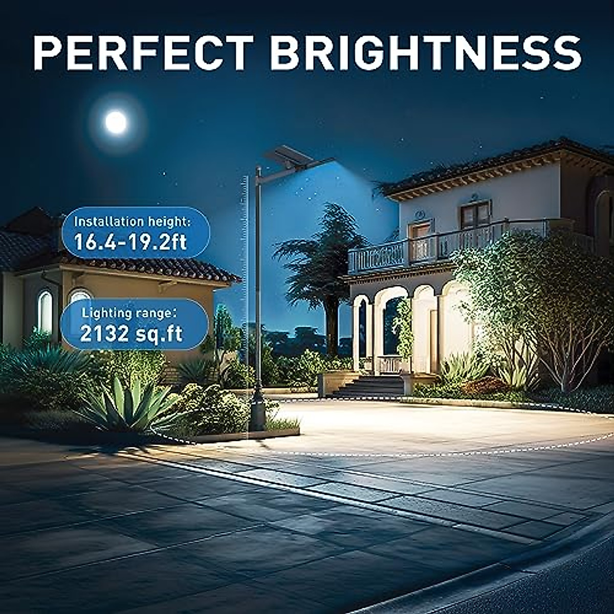 A-ZONE 1200W Solar Street Lights Outdoor, 100000LM High Brightness Dusk to Dawn LED Lamp, with Remote Control, IP66 Waterproof for Parking Lot, Yard, Garden, Patio, Stadium, Plaza-2pcs