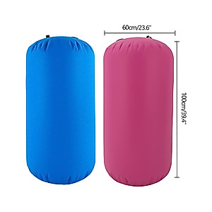 100x60 cm Air Roller/Blue/Pink Tumbling Gymnastics Mat Inflatable Gym Tumble Mats for Home Use/Yoga/Training/Cheerleading/Water Fun with Electric Pump