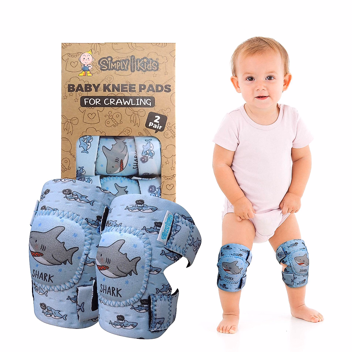 Simply Kids Baby Knee Pads for Crawling (2 Pairs) Rodilleras para Bebe, CPSIA Certified - Infant Knee Protector for Toddler, Girl, Boy, Crawler