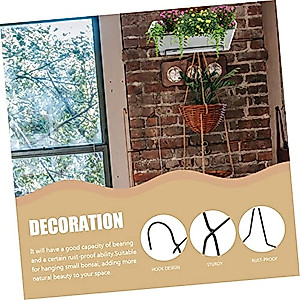HANABASS Hanging Flower Pot Bonsai Railing Hanging Patio Balcony Basket Pots Plant Iron Holder Fence Shelf Pot Display Flowerpot Flower Planter Rack Rail Stand Crafts Rectangular Planter
