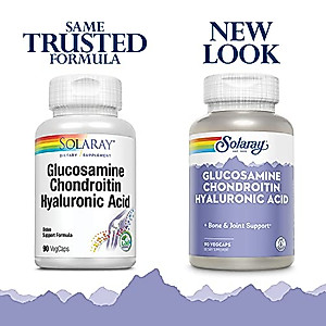 SOLARAY Glucosamine Chondroitin Hyaluronic Acid | Healthy Joint Comfort & Mobility with Vitamin C | 30 Serv, 90 VegCaps