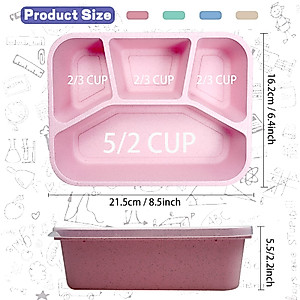 8 Pack Bento Box, Lunch Containers Wheat Straw Meal Prep Containers Reusable, Microwave and Dishwasher Safe Lunch Containers for Adults, Bento Lunch Box for Kids