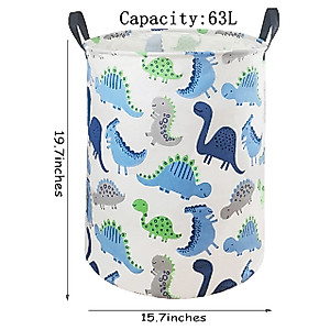 MAIZMZ Kids Hamper Storage Basket Nursery Bins Baby Gift Toy Organizer Box Laundry Basket Large Canvas Collapsible Chest for Home/Dorm/Kitchen/Pet/Closet/Shelf/Room Decor(Dinosaur)