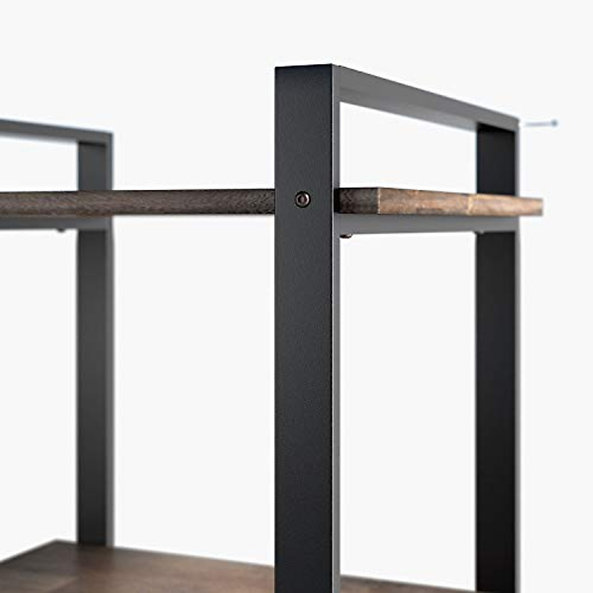 ZINUS Brock Etagere Bookcase with Hanging Storage / 4-Shelf Bookcase / Metal Frame / Solid Acacia Wood / Easy Assembly