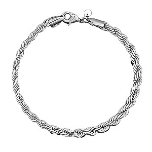 Goodilest Bracelets for Women, Womens 925 Sterling Silver Twist Bangle Cuff Charm Bracelet Clasp Party Jewelry, Multicolor