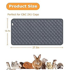 Cimiycob Guinea Pig Cage Liners for C&C 27 x14in 2 Pack, Washable Guinea Pig Pee Pads, Waterproof Reusable & Anti Slip, Super Absorbent Guinea Pig Bedding for Small Animal, Rabbit, Bunny, Chinchilla