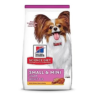 Hill's Science Diet Dry Dog Food, Adult, Light, Small Paws, Chicken Meal & Barley Recipe, 15.5 lb. Bag