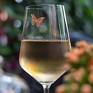 Simply Charmed Butterfly Magnetic Wine Glass Charms - 6 Wine Magnet Drink Markers - Fun Gift for the Gardener