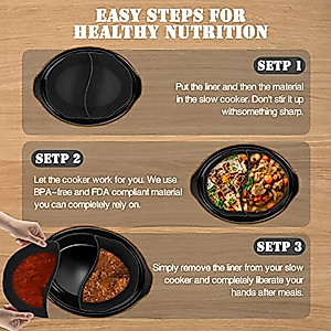 Silicone Slow Cooker Liner Divider Insert, 6QT BPA Free, Reusable, Leakproof Crock Pot Liners Fit For Crockpot & Hamilton, Dishwasher Safe Silicone Cooker Liners, Crock Pockets Slow Cooker Divider