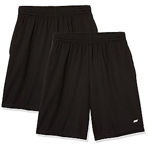 Amazon Essentials Men's Performance Tech Loose-Fit Shorts (Available in Big & Tall), Pack of 2, Black, Medium