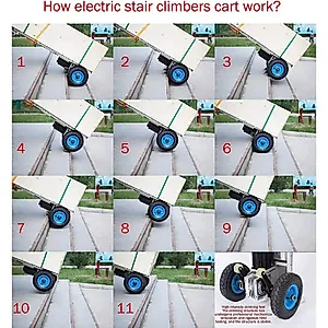 1200W Electric Stair Climber Cart, Professional Hand Truck, with Brushless Motor, Large Capacity Battery, Height and Speed Adjustable, 400Kg Load Capacity, for Carrying Material