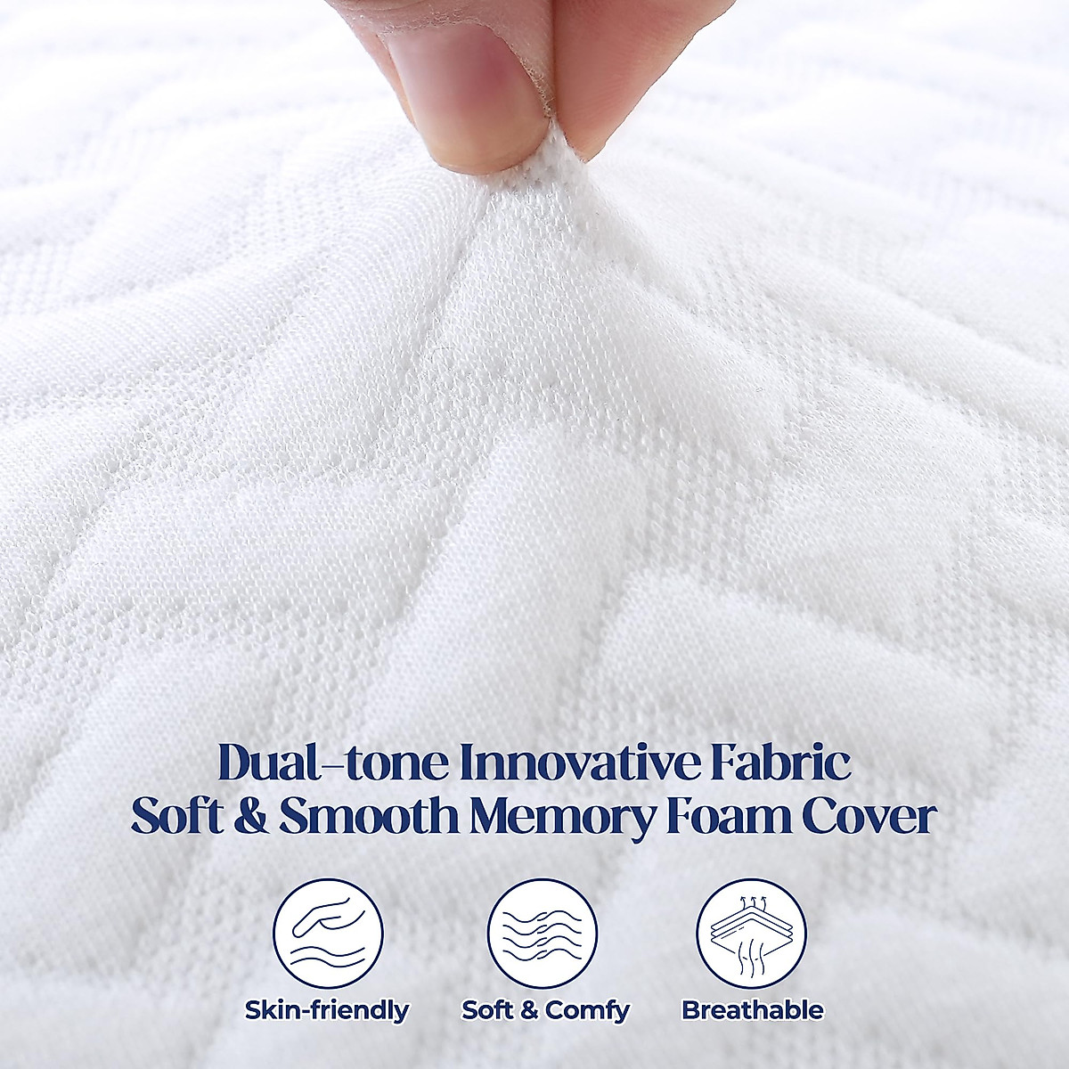 Gel Memory Foam Mattress Topper - 3 Inch Double Side Medium Firm & Medium Firm Mattress Pad King Size with Zippered Shell