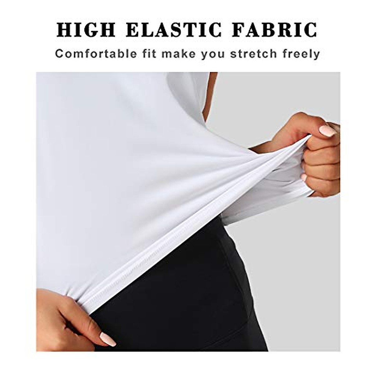 Dragon Fit Women Sleeveless Yoga Tops Workout Cool T-Shirt Running Short Tank Crop Tops (White, Small)