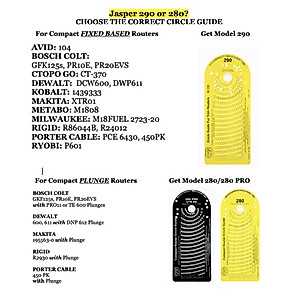 Jasper 290 Circle Cutter Router Jig - Router Circle Cutting Jig Cuts Perfect Circles from 1 1/2” to 18 3/16” D - Circle Guide Kit Fits Most Popular Trim Compact and Cordless Routers