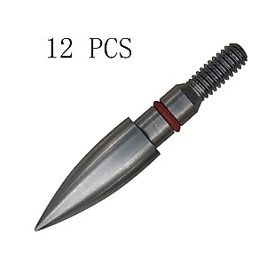 Stainless Steel Archery Field Points,9/32″ 19/64″ 5/16″ 11/32″ Diameter 100/125/150/175/200/250/300 Grains,Screw in Archery Field Tips(1 Dozen 12PCS) (9/32″-100grains)