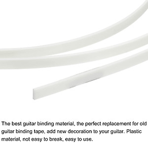 MECCANIXITY Plastic Binding Purfling Strip 1650x7x1.5mm Guitar Binding Edge Trim for Acoustic Classical Guitar White 2 Pack