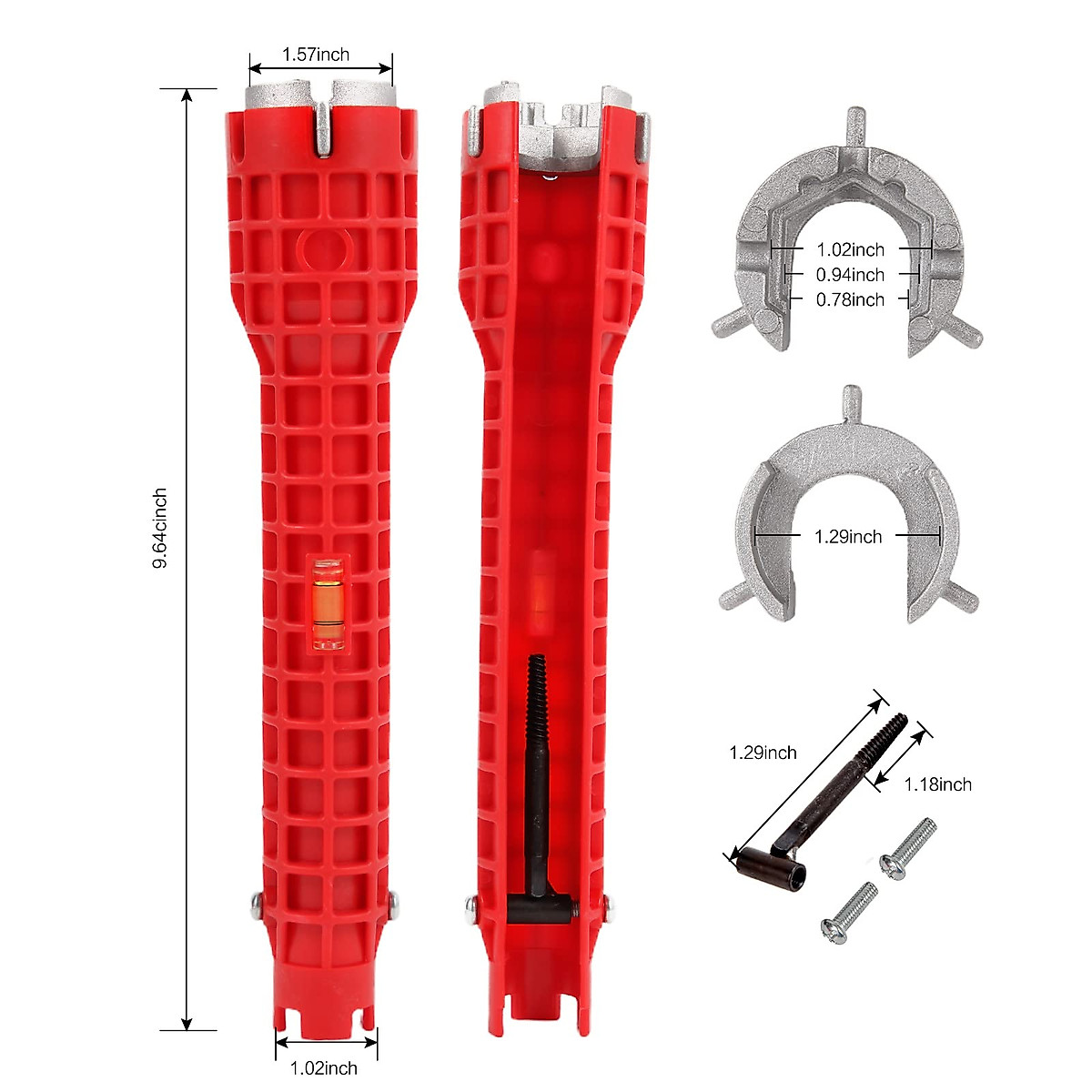 YBQSPLY Basin Wrench,8 in 1 Faucet Wrench and Sink Wrench Installer Multi Tool,Multi-Purpose Plumbing Tools Faucet Wrench Plumbers Wrench for Pipe and Tub Drain Removal Nut Wrench