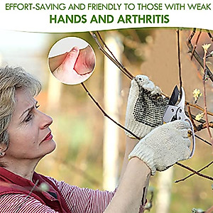 MEPEREZ Garden clippers, Ratchet pruning shears for gardening, Work 3 times easier, Hand pruners, Cutting rose, floral, tree, live plants, Sharp, Durable trimming scissors, Arthritis weak hand snips