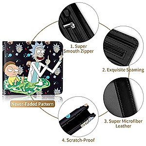 Bistup *2 Packs* Leather Wallet for Girls Cute Kawaii Cartoon Aesthetic Women Cool Funny Leather Credit Id Card Cash Holder Woman Rfid Blocking Zipper Wallets With Coin Pocket Female Bifold Grandson