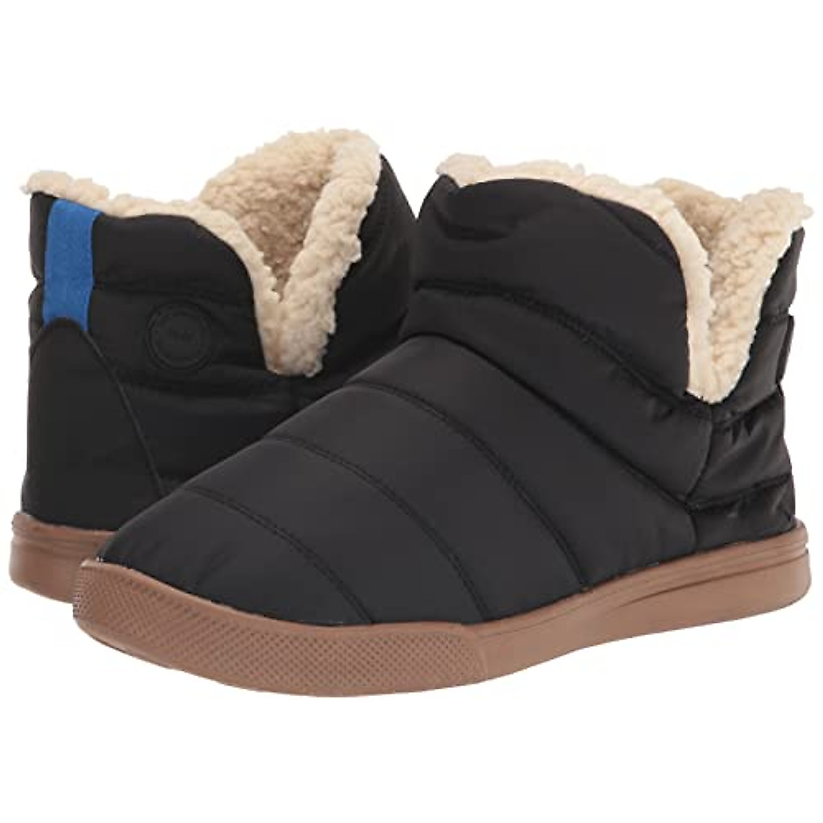 Dearfoams Women's Dara Nylon Sport Lounge Bootie Slipper, Black, Large