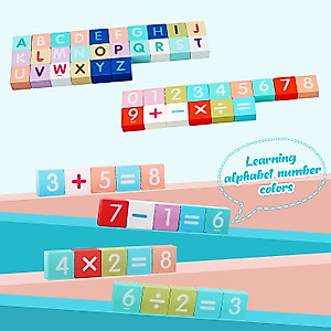 LENNYSTONE Wooden Building Blocks for Toddlers, Kids City Construction Stacking Creative Toys, Preschool Learning Education Block for Boys Girls Ages 2 3 4 5 (120 pcs)