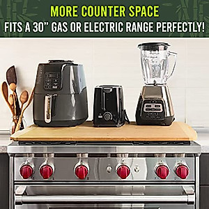 30 x 20 Bamboo Extra Large Cutting Board - Wooden Stove Top Cover Noodle Board - Meat Cutting Board for BBQ - Turkey Carving Board - Extra Large Charcuterie Board - Over the Sink Cutting Board