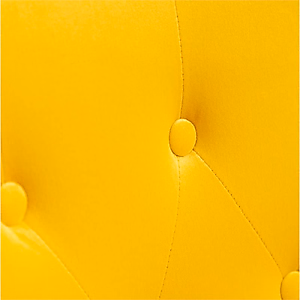 Roundhill Furniture AC155YL Doarnin Silky Velvet Tufted Button Accent Chair, Yellow 30D x 41.5W x 26.8H in