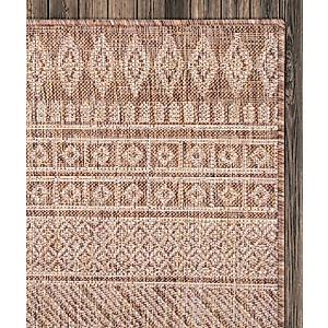 HOMEGNOME Indoor Outdoor Boho Vintage Area Rug (Stain Resistant, Easy to Clean, Washable, Non Shedding) (8'x10', Natural Neutral)