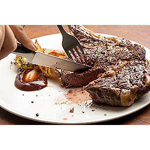 Bellemain Serrated Steak Knife Set | Serrated Knife Set, Black Steak Knives, Dinner Knives | Meat Cutter Knife Set, Sharp Knife for Cutting Meat | Serrated Steak Knives Set of 8