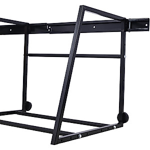 BouPower 64.5 Inches Tire Rack, Tire Storage Rack, Heavy Duty Adjustable Garage Wall Multi-Tire Rack Storage, Load Capacity 400 Lbs, Black Black As Shown