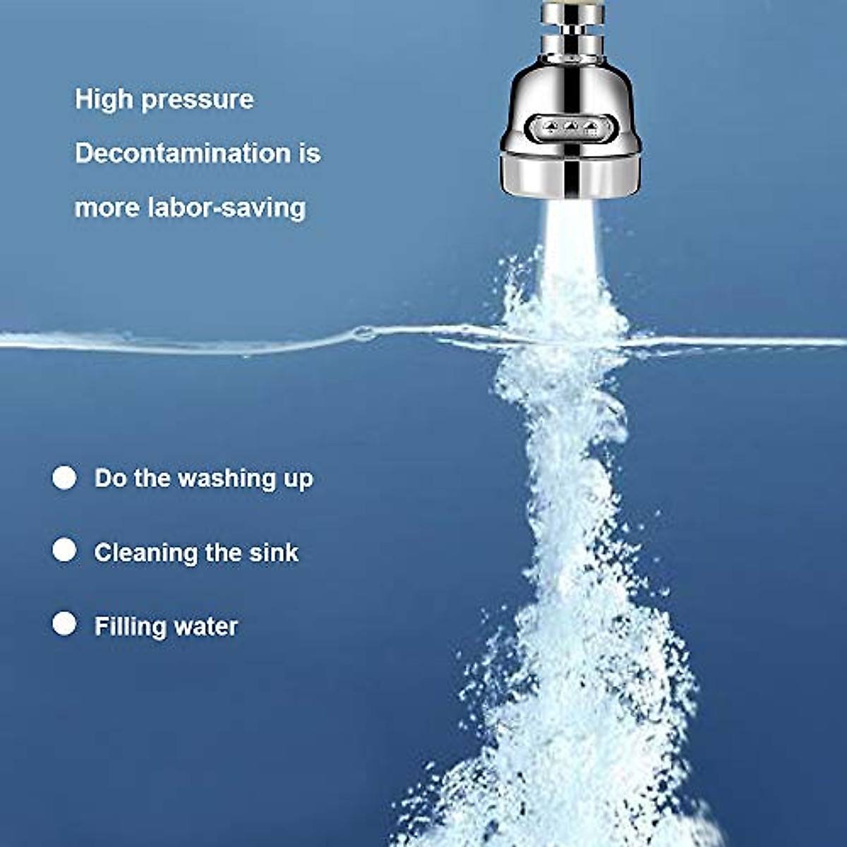 Kitchen Faucet Aerator Head 360° Rotatable Anti-Splash Faucet Sink TAP Sprayer Head Replacement, Booster Shower and Water Saving Tap for Kitchen