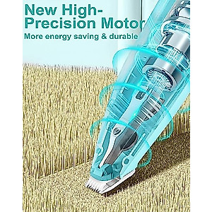 lexflext Dog Grooming Clippers, Dog Paw Trimmer with Detachable Ceramic Blade for Trimming Small Areas of Pet's Hair, Low Noise Paw Grooming Shaver for Cat's Eyes Face Ears Paws (Blue)