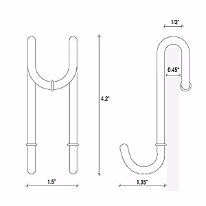 DWBA Small Hanging Hook for Bathroom Shower Glass Doors 3/8" Space to Hang, Polished Chrome Hook Towel Hanger