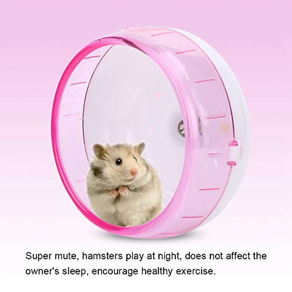 Hamster Wheel, 11.5cm Plastic Silent Spinner Hamster Exercise Running Wheel Toy for Small Pets Syrian Hamster Rat Gerbil(Pink)