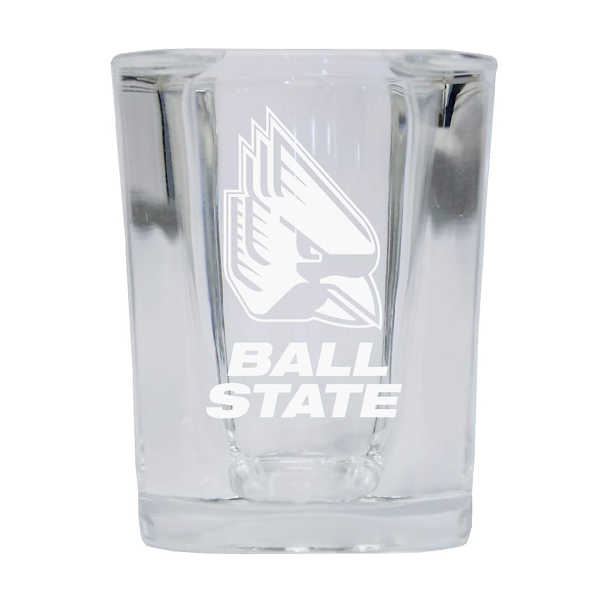 R and R Imports Ball State University 2 Ounce Square Shot Glass laser etched logo Design Officially Licensed Collegiate Product