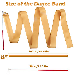 HiUnicorn 12PCS Gold Dance Ribbons for Kids Graduation Party Decorations, Golden Ribbon Dancer Wands for Gymnastics Birthday Party Favors Praise Church, Dance Streamers Ribbon Twirling Wands