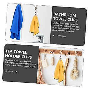 Beatifufu 6Pcs Towel Holder Towel Attachment for Hanging Laundry Clips Kitchen Towels Clips Towel Hangers Rack Braided Cotton Hanging Hooks Bath Towel Clip Coat Hook Clothing to Weave Iron