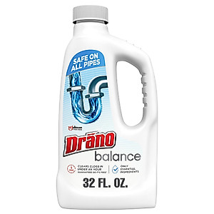 Drano Balance Drain Clog Remover and Cleaner, Non-Corrosive, Formulated Using Only Essential Ingredients, 32 Fl Oz